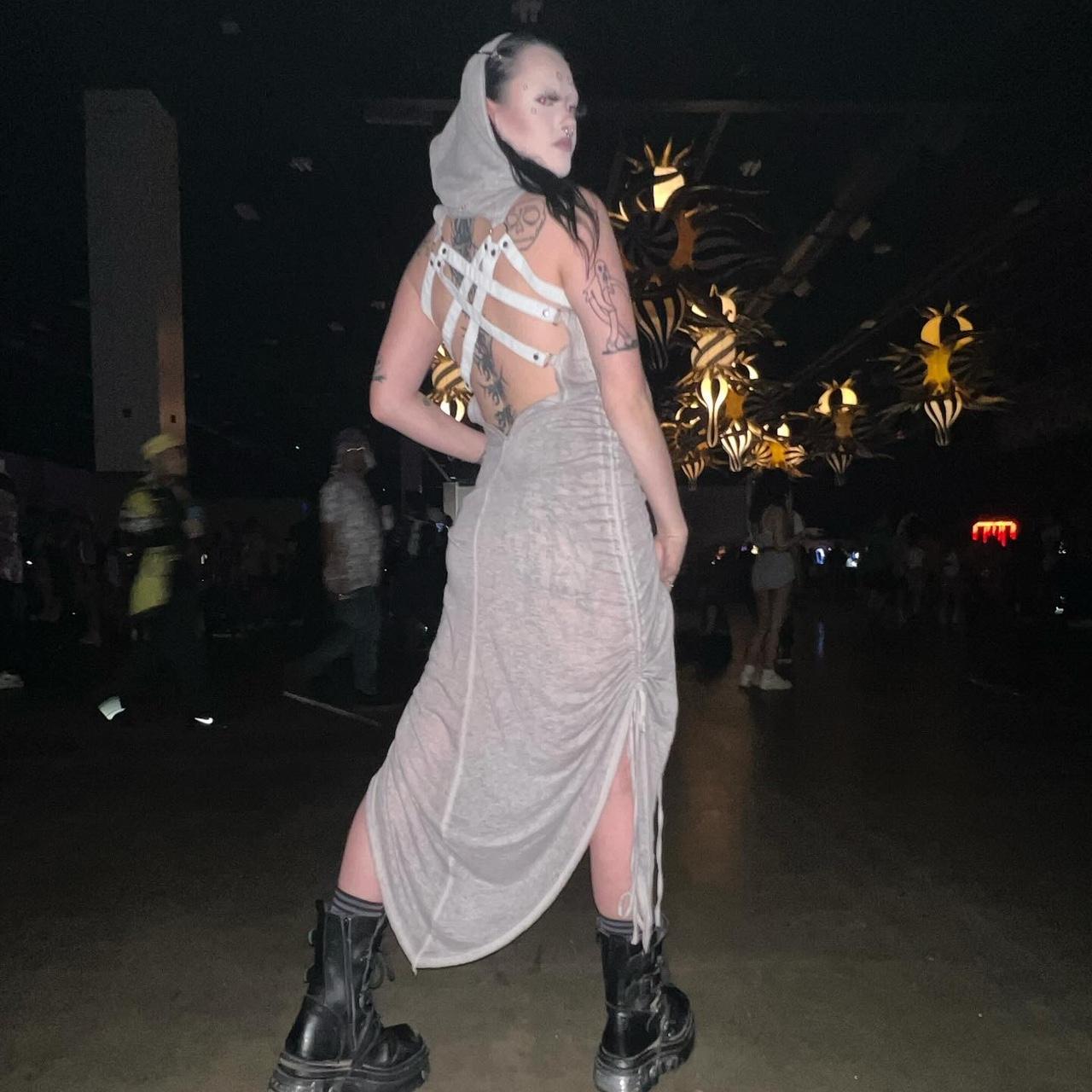 ⋆⭒˚.⋆Dolls Kill Darker Wavs Fader Hooded Slip... - Depop