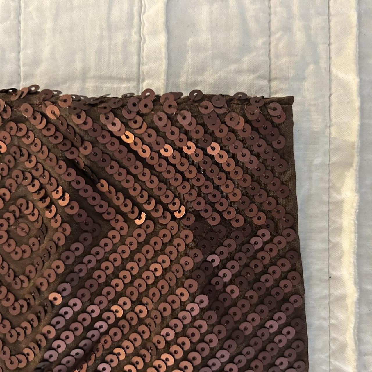 Small brown sequin mini skirt Fits very very... - Depop