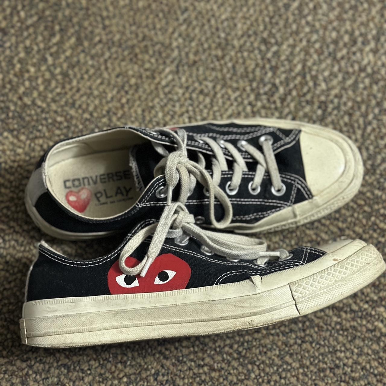 Comme des Garçons Play Men's Black/CDG shoes 7m/9w - Depop