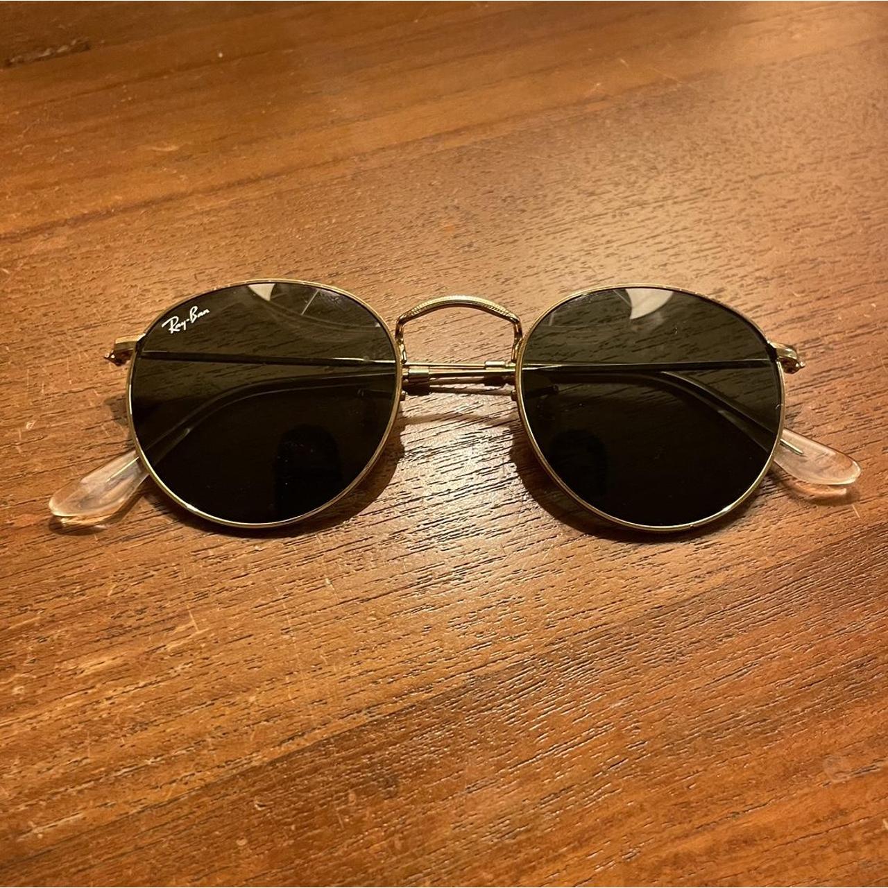 Ray-Ban Round Metal Sunglasses Polished Gold Frame... - Depop