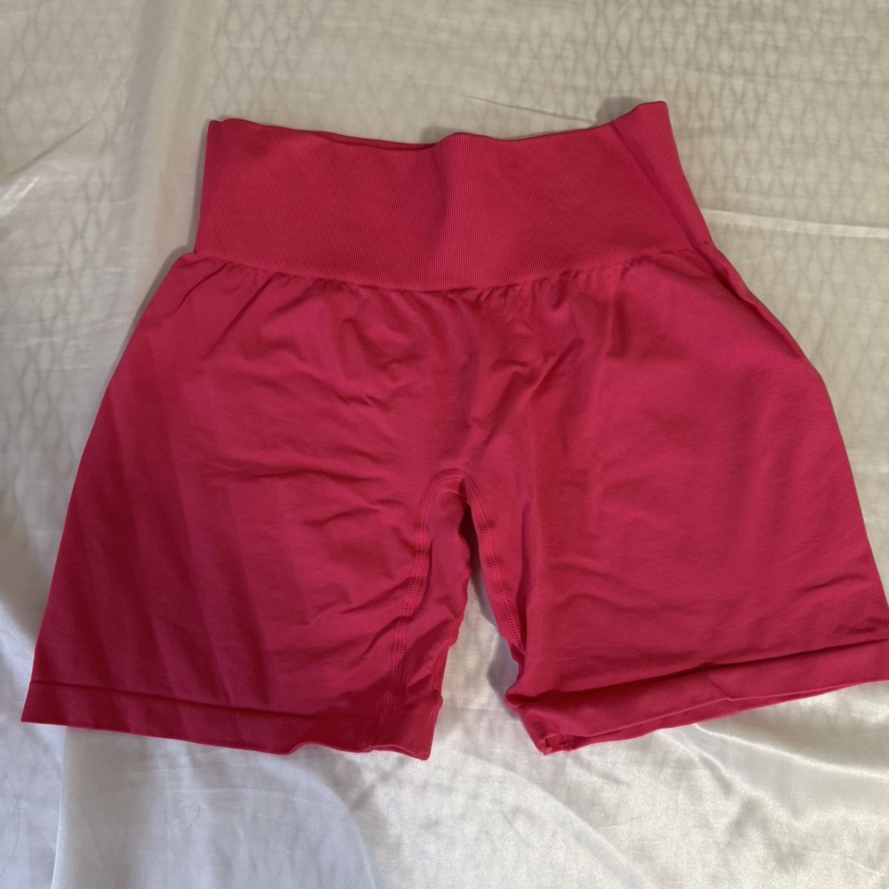 NVGTN pink work out shorts barley used #gymwear | Depop