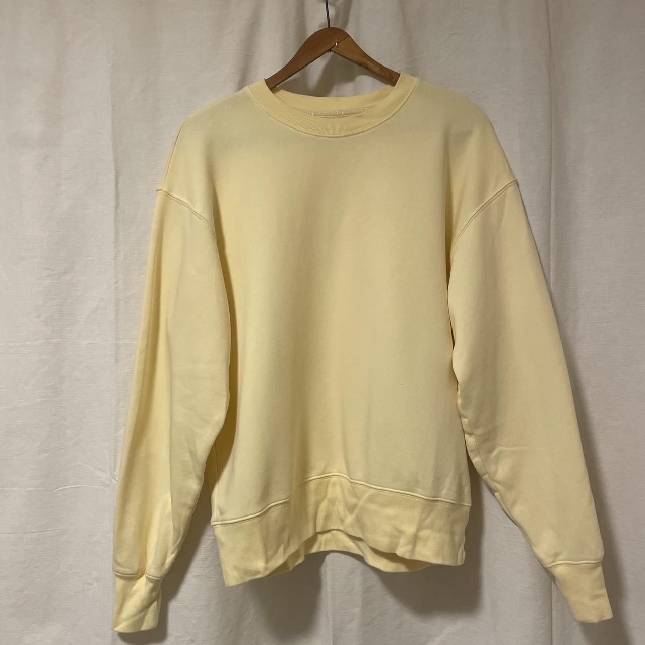 Pale yellow TNA aritzia crewneck, never worn | Depop