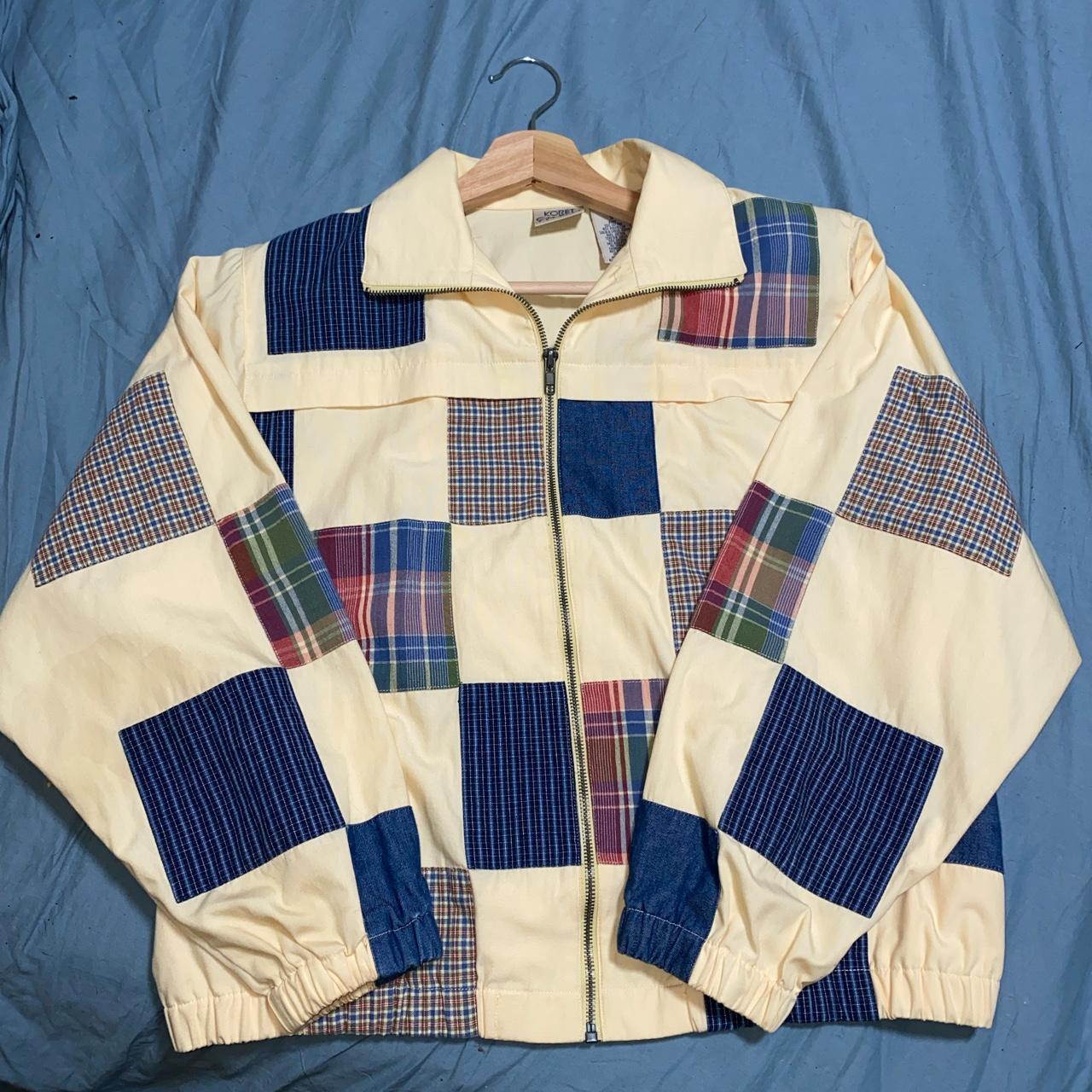 Pale yellow patchwork grandpa jacket In pristine... - Depop