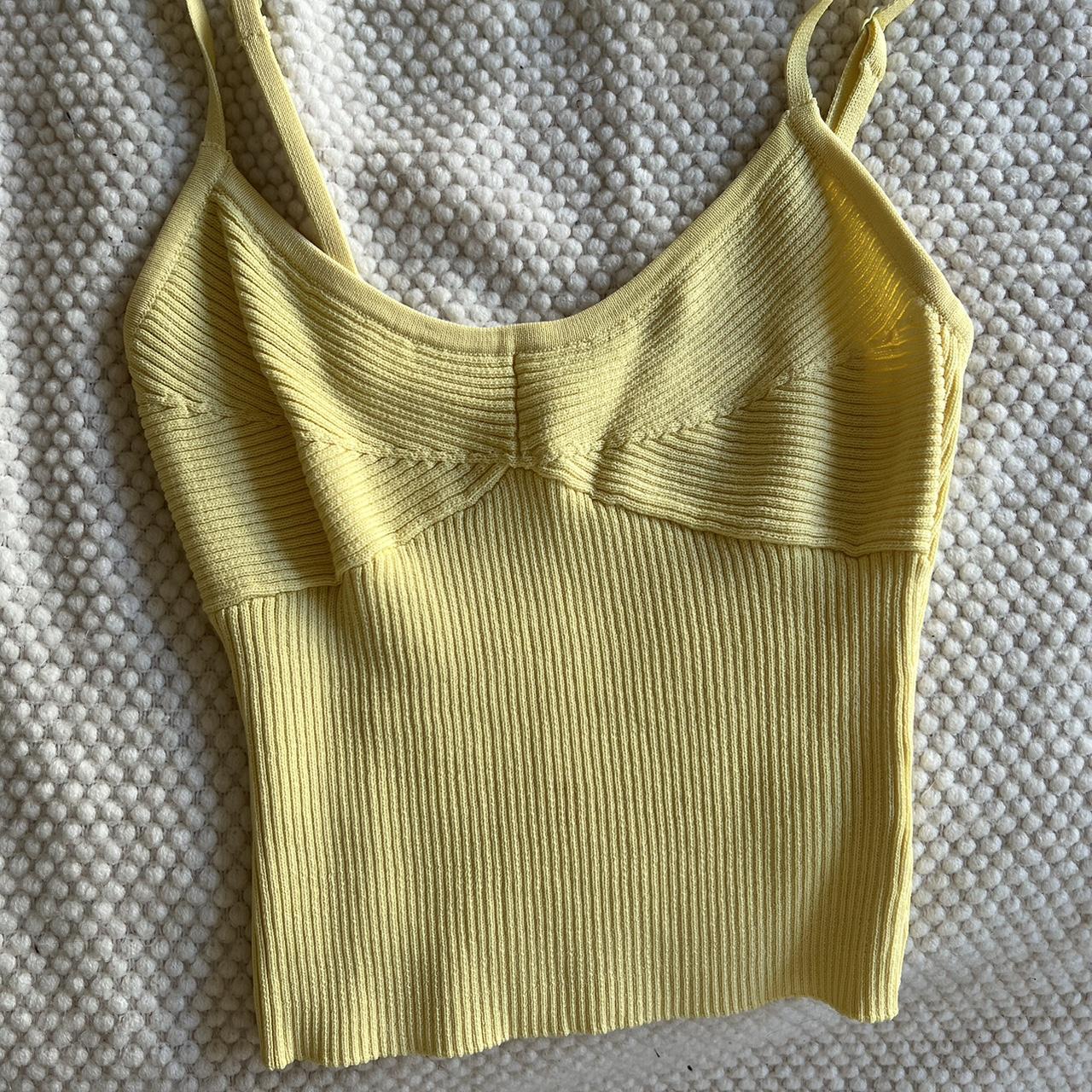 Super cute yellow glassons ribbed top. Only worn... - Depop