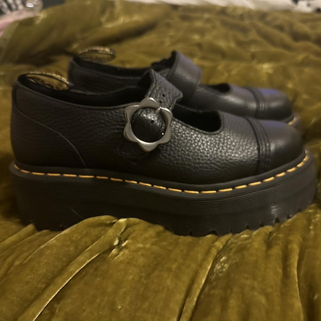 ADDINA FLOWER 🌸 BUCKLE LEATHER PLATFORM DOC MARTEN... - Depop