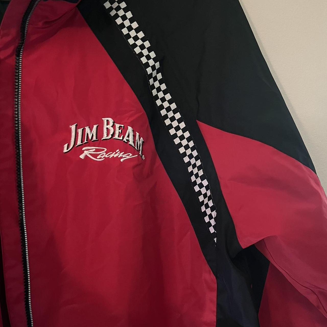 Racing Jacket Jim Bean Trimmed bottom/ No zip Size-... - Depop