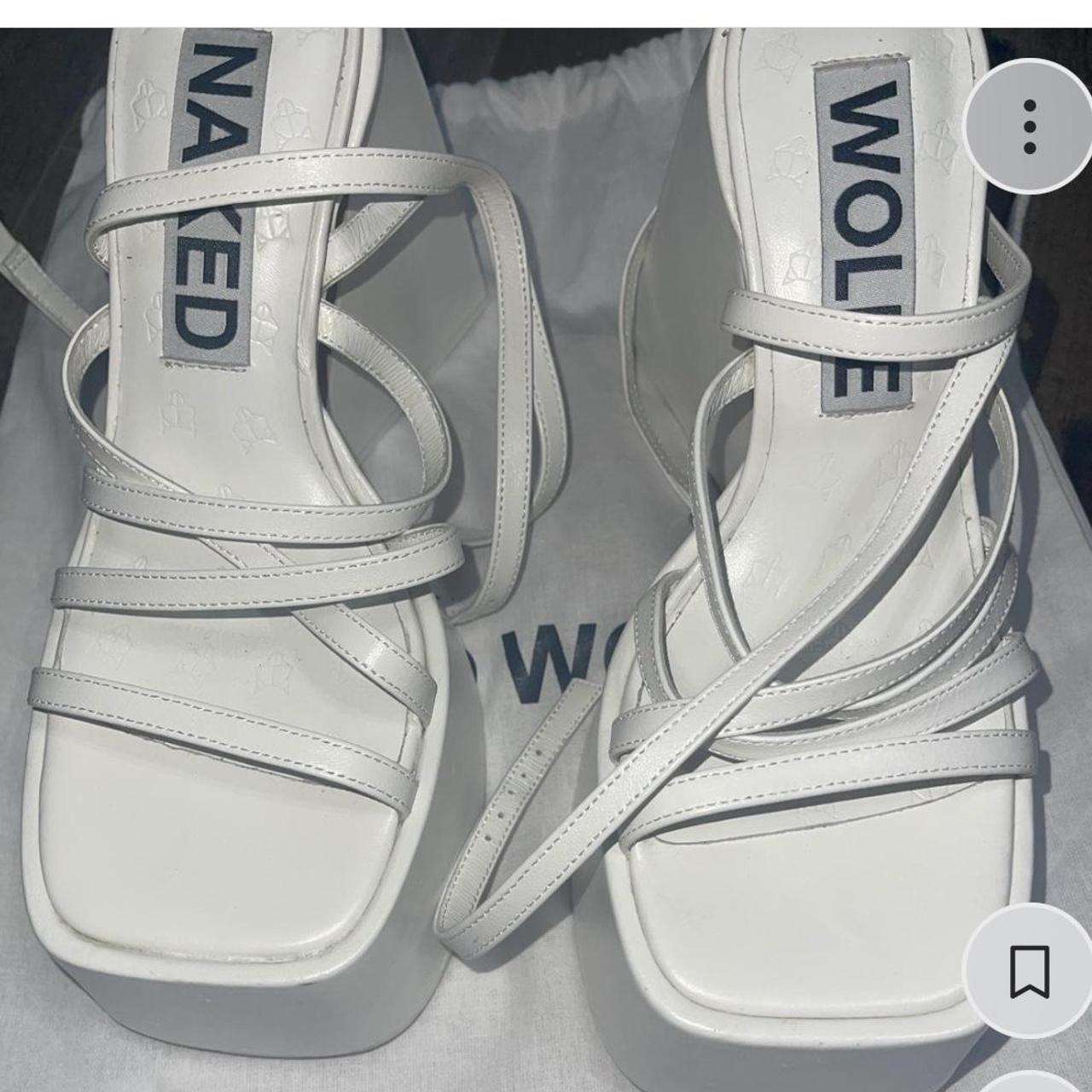 Naked Wolfe Emerald Heels in white!! Women’s size 6... - Depop