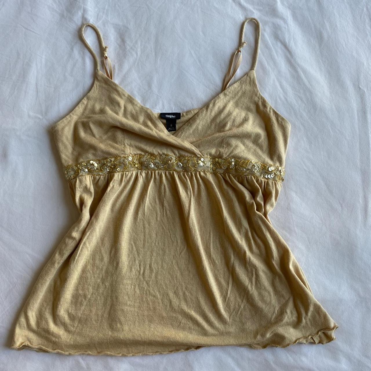 Mossimo Women's Gold and Tan Vest | Depop