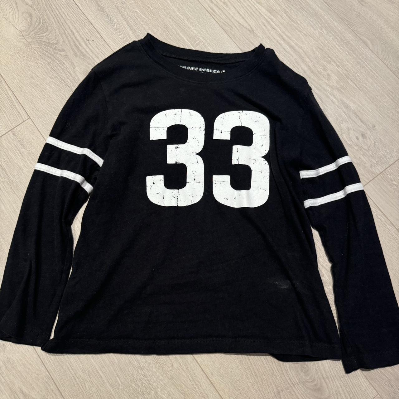chrome hearts 33 horseshoe logo long sleeve jersey | Depop chrome hearts 33 horseshoe logo long sleeve jersey | Depop