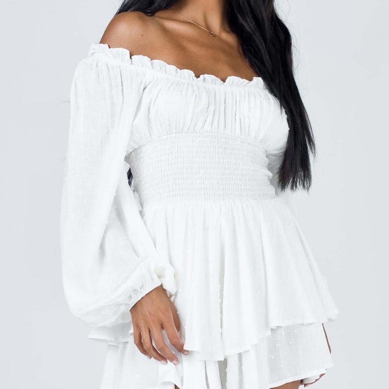 Princess polly white long sleeve romper Wore quite a... - Depop