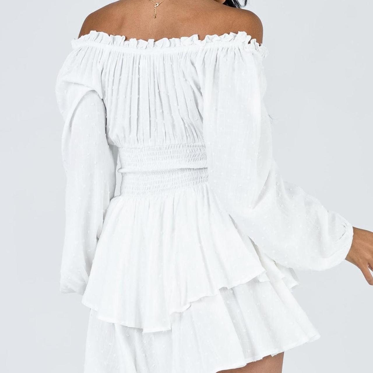 Princess polly white long sleeve romper Wore quite a... - Depop