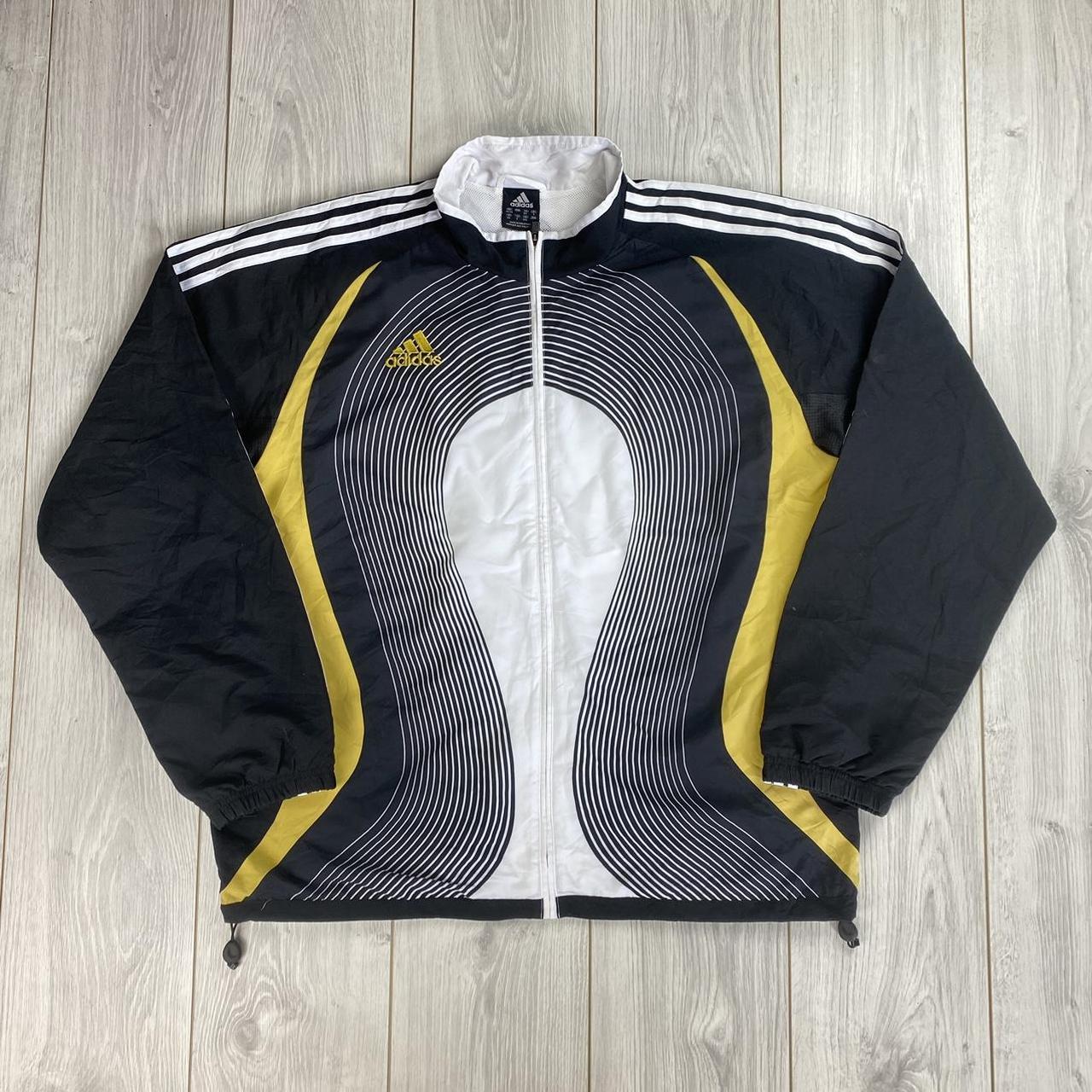 Vintage 00’s Adidas Track Jacket White/Black Mens... - Depop
