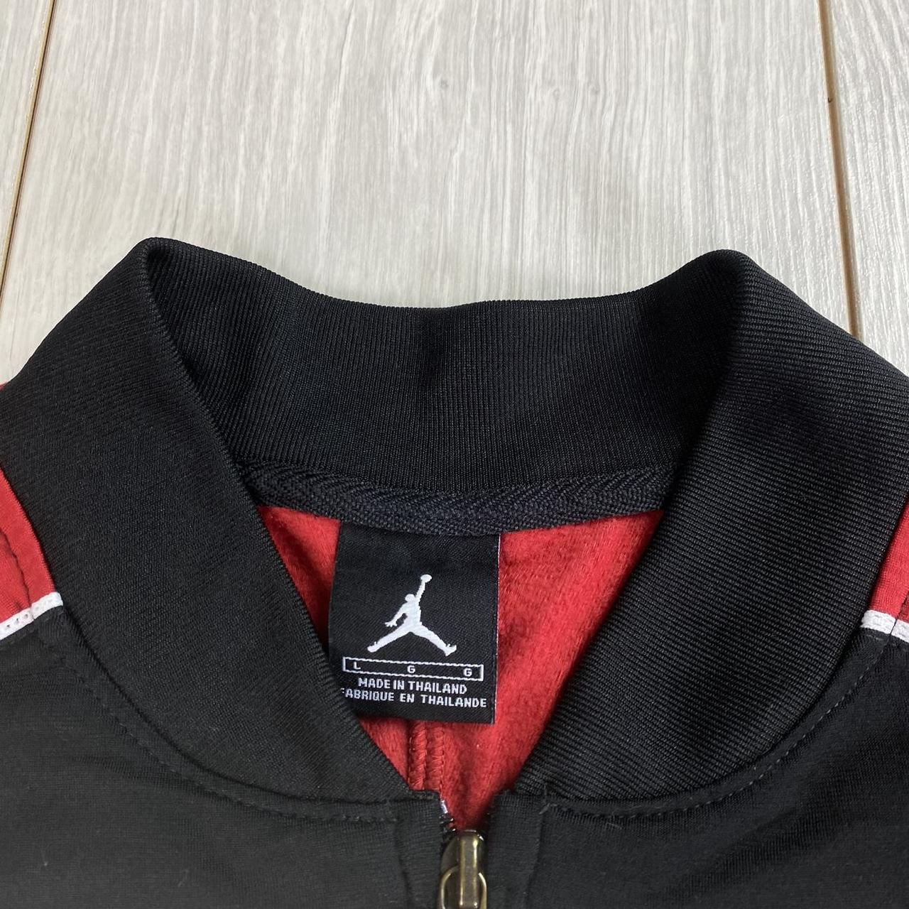 Vintage Nike Jordan Zip-up Black and Red Mens Large... - Depop