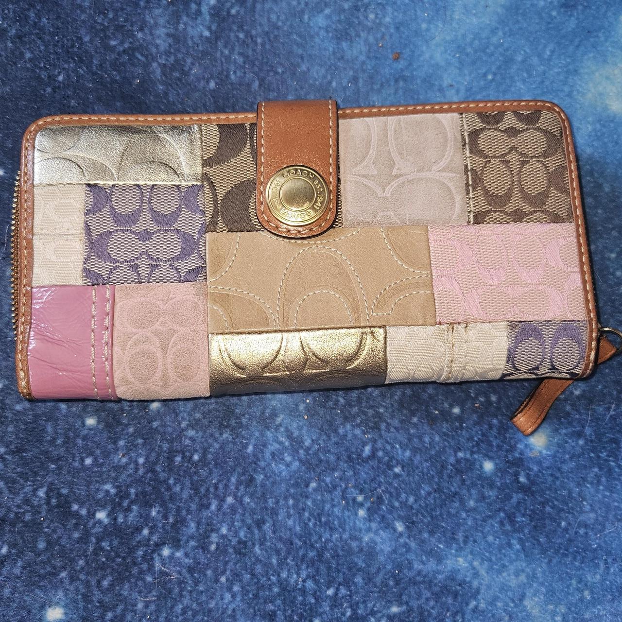 authentic patchwork coach wallet - Depop