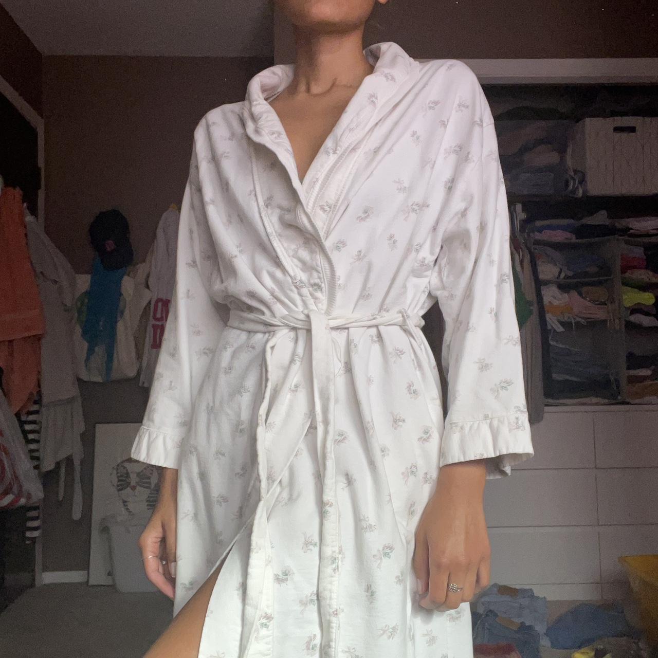 The cutest long white floral robe😭🤍🌷it’s giving... - Depop