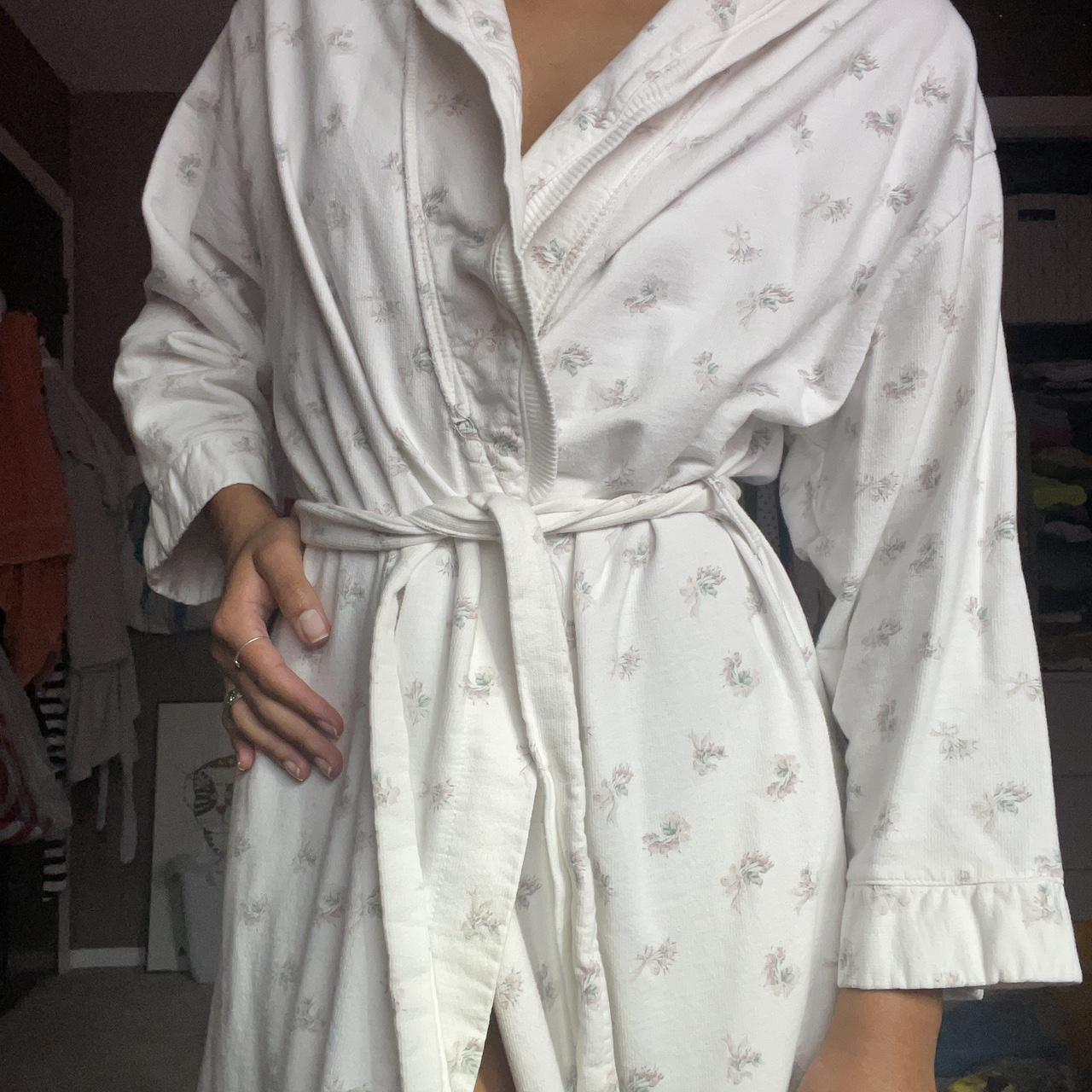 The cutest long white floral robe😭🤍🌷it’s giving... - Depop