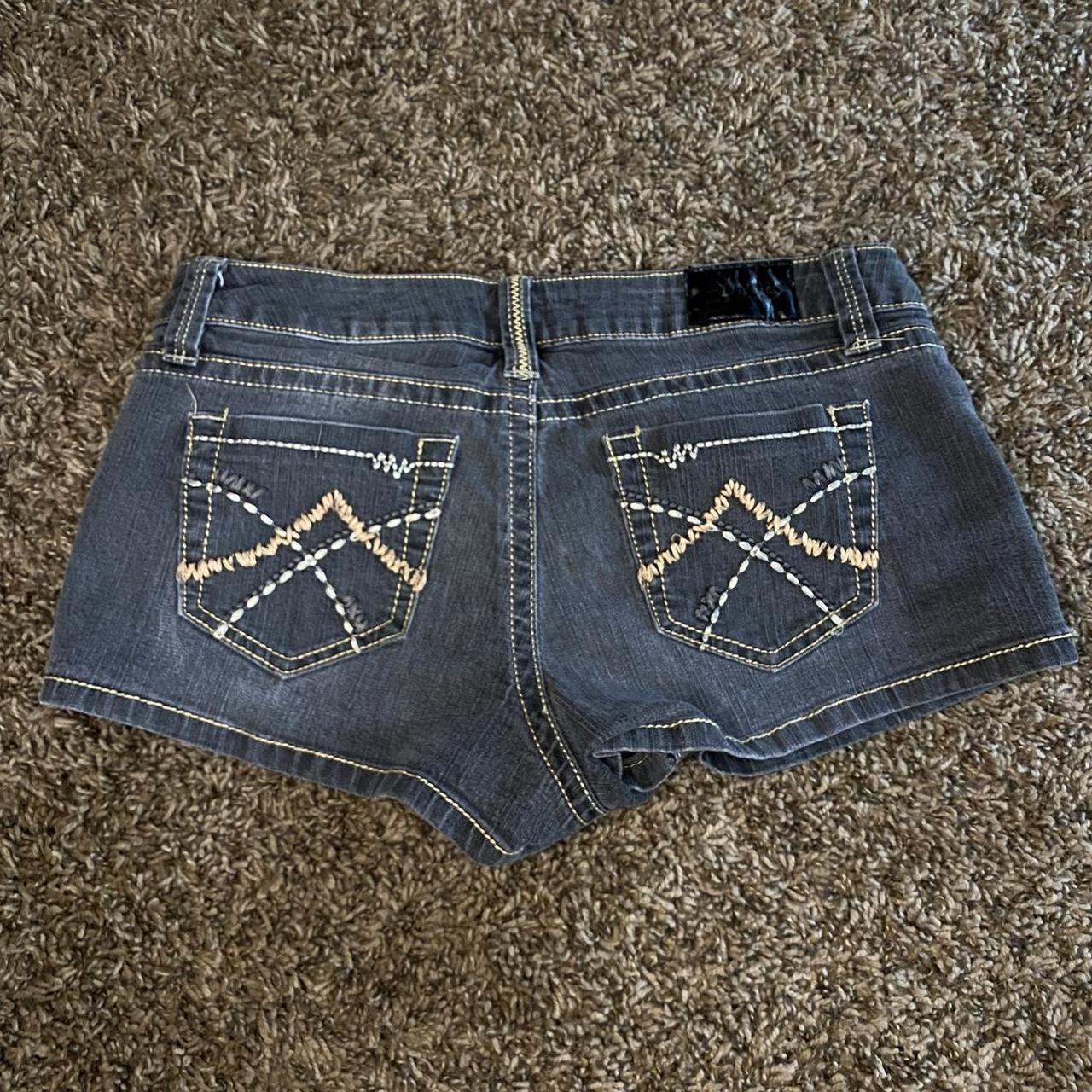 Y2k cyber grunge YMI jeans low rise mini shorts.... - Depop