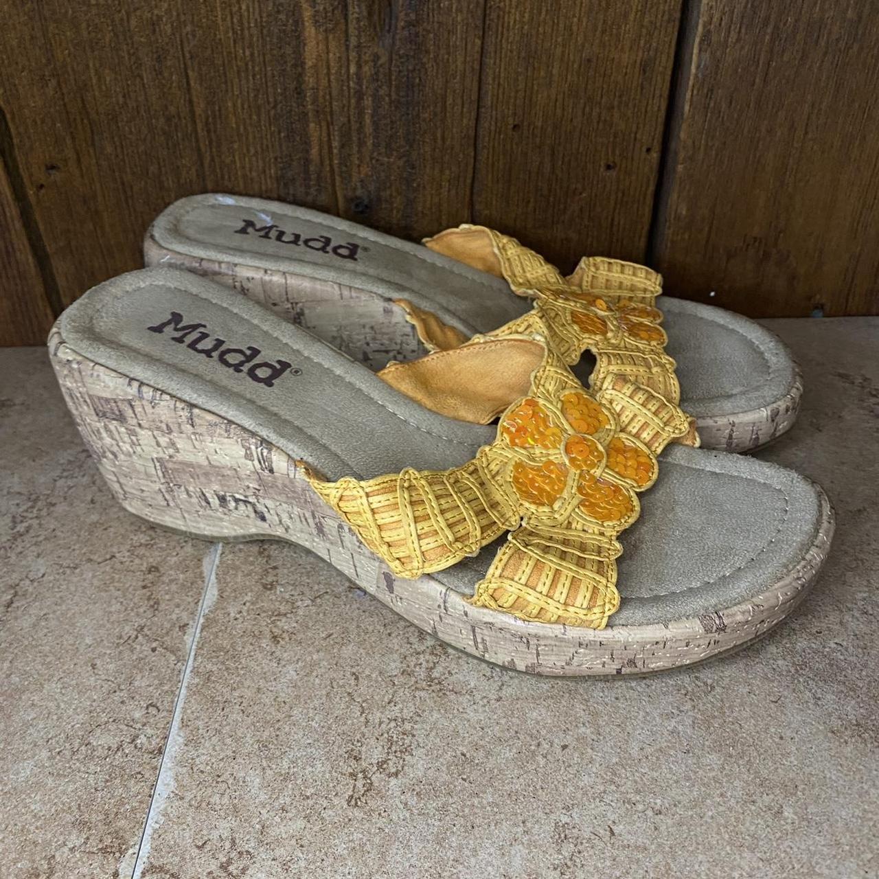 Vintage y2k orange and tan cork platform Mudd... - Depop