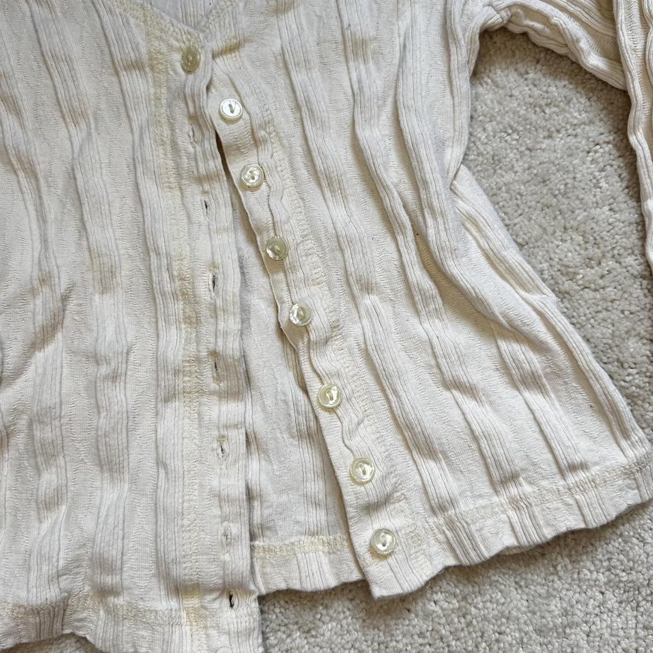 Beautiful vintage 90’s cream colored button up... | Depop