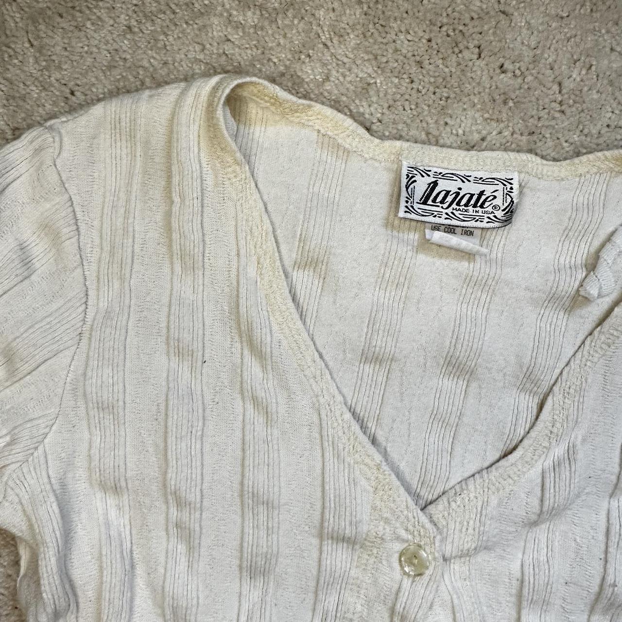 Beautiful vintage 90’s cream colored button up... | Depop