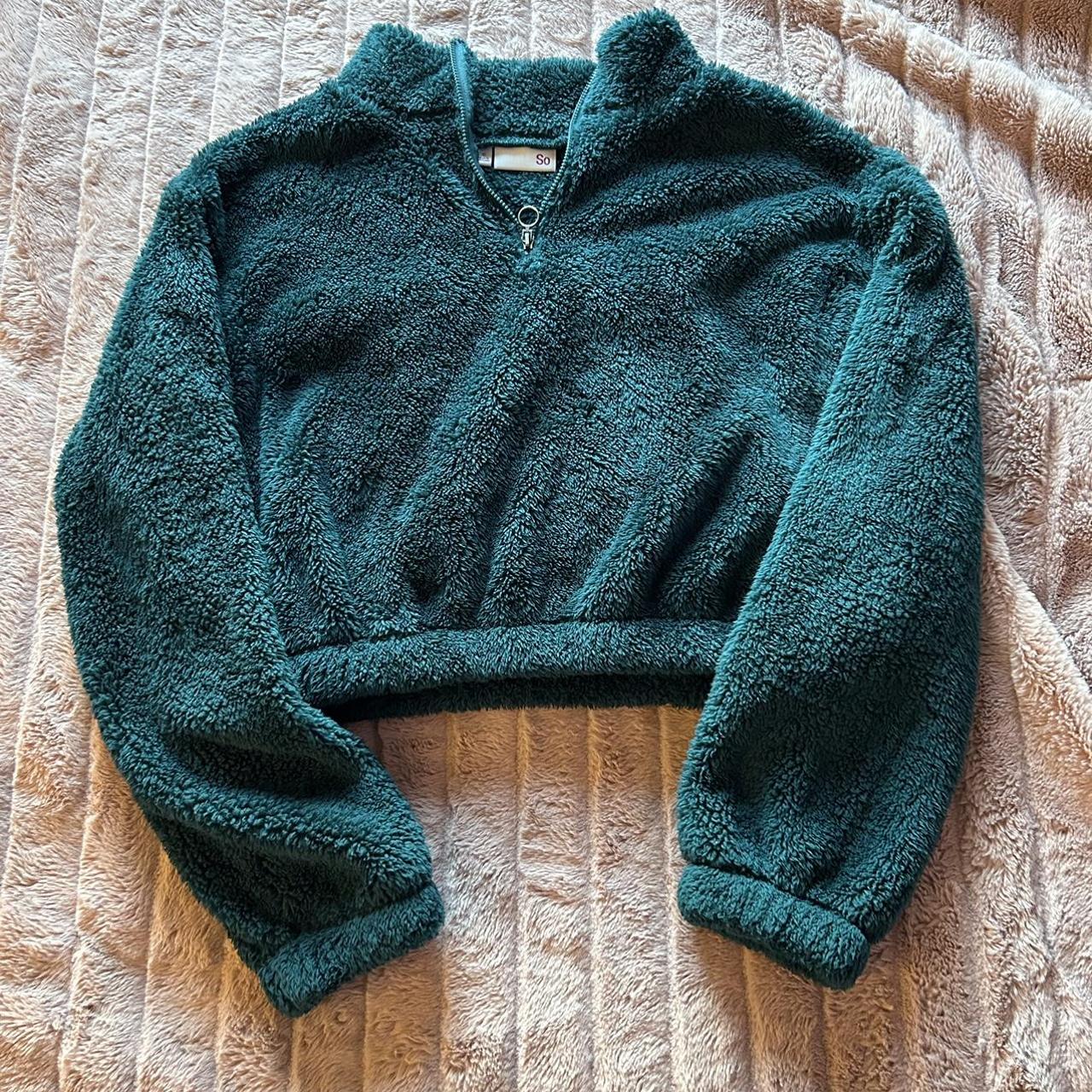 Green cropped zip up jacket 🪷 - Depop