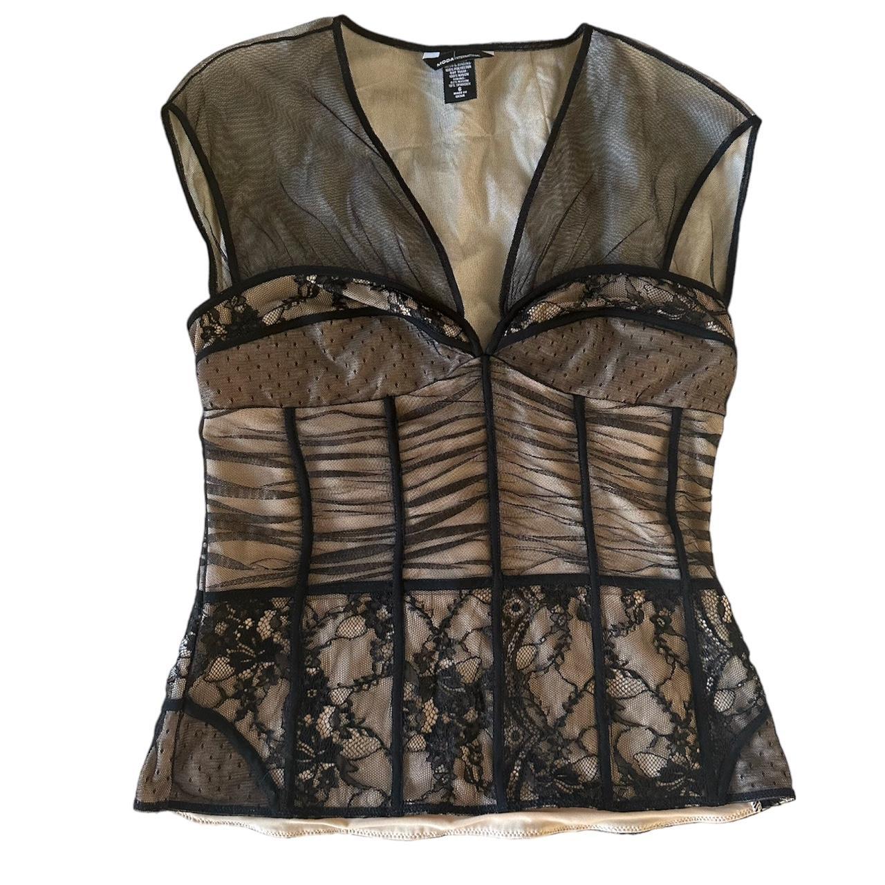 Moda International Black Corset Lace Top The micro... - Depop
