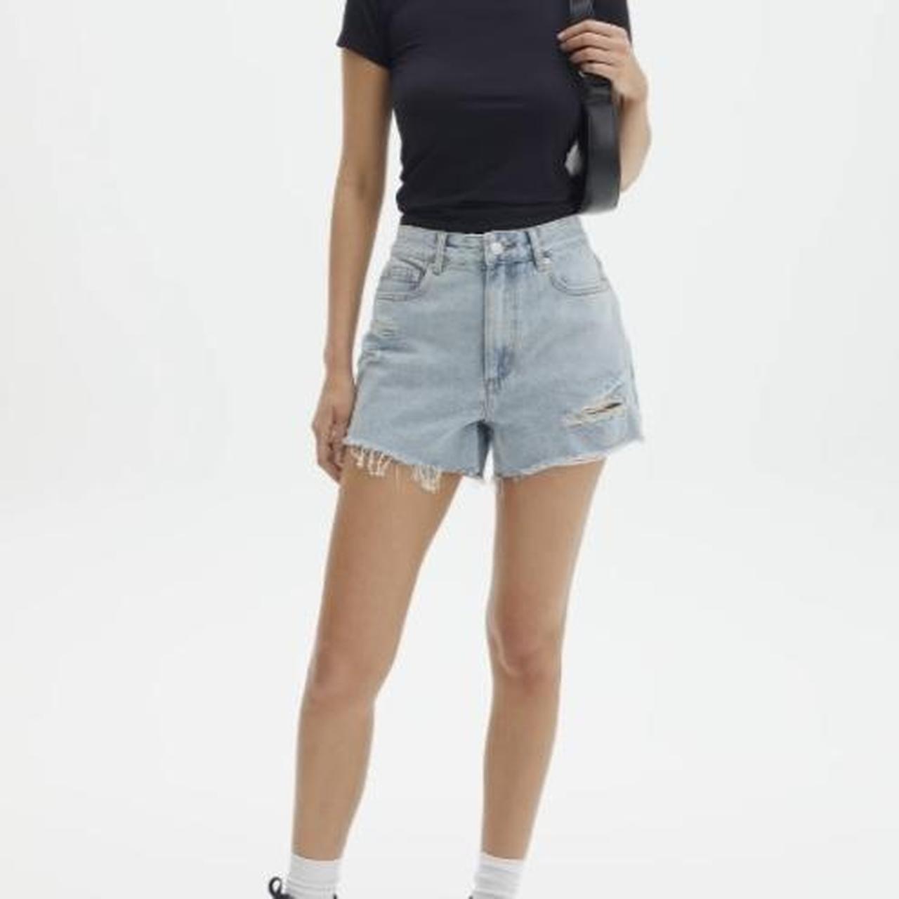 Glassons mid rise light wash denim shorts Brand... - Depop