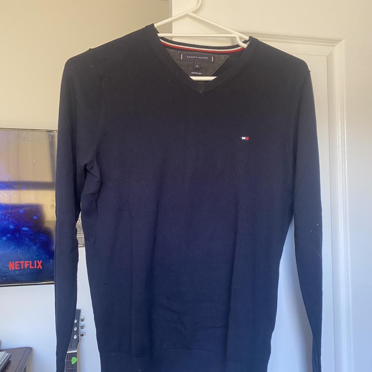 Tommy Hilfiger V neck Dope jumper I’m just too fkn... - Depop