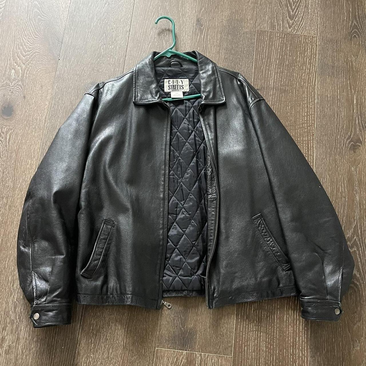 Vintage Leather Jacket from the 90s men’s medium... - Depop