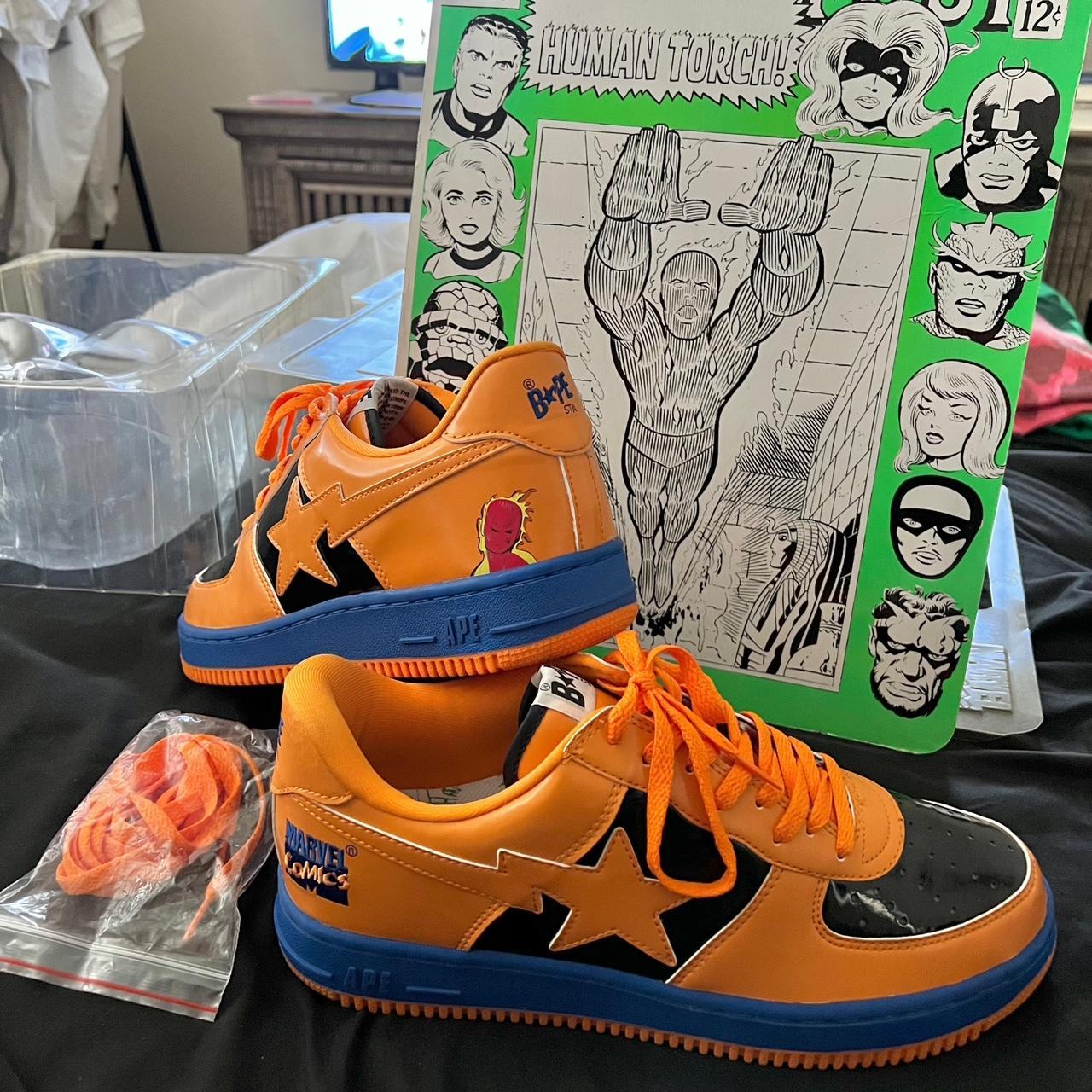 OG Bape Bapestas Marvel Comics Human Torch A Bathing... - Depop