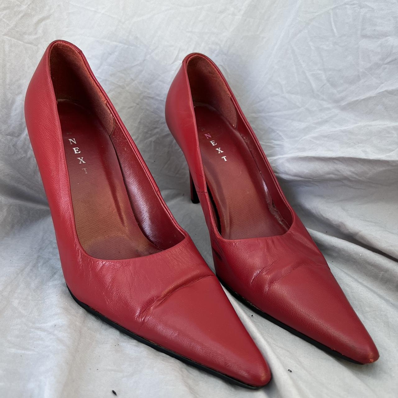 Vintage red heels In good condition, two scuffs... - Depop