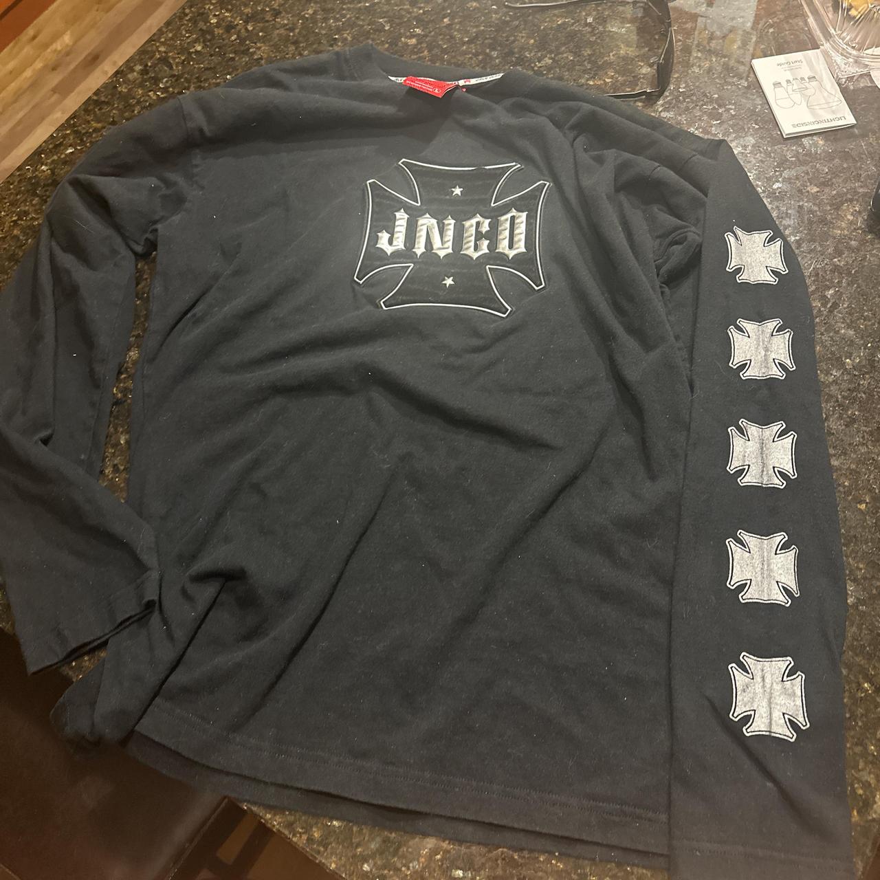 JNCO Iron cross vintage Long sleeve t shirt 3d... - Depop