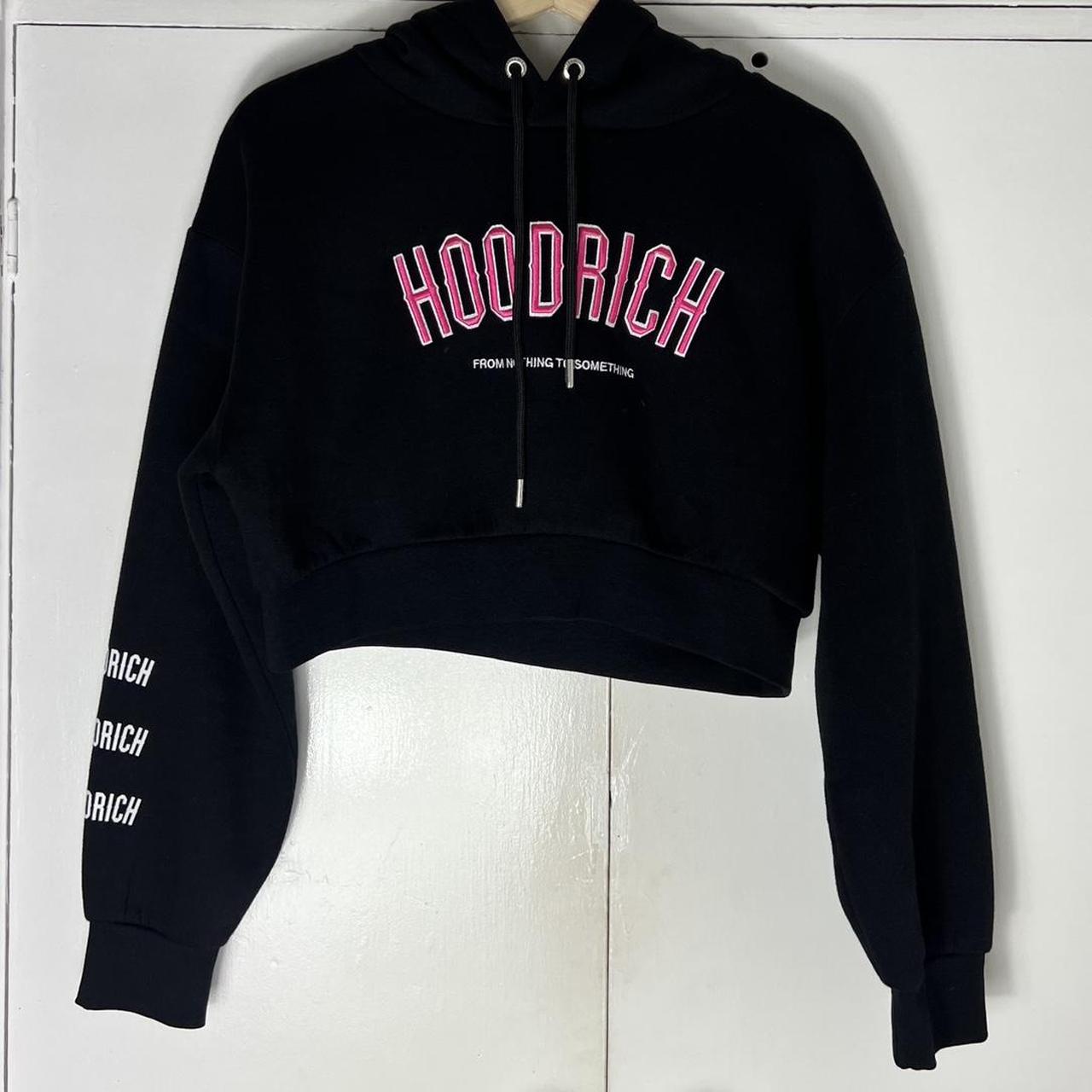 HOODRICH pink lettering cropped tracksuit hoodie -... - Depop