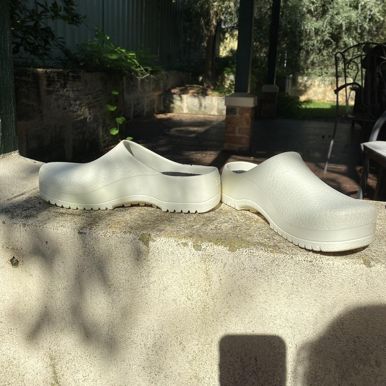 White/cream colour super birki clogs, barely worn!... - Depop