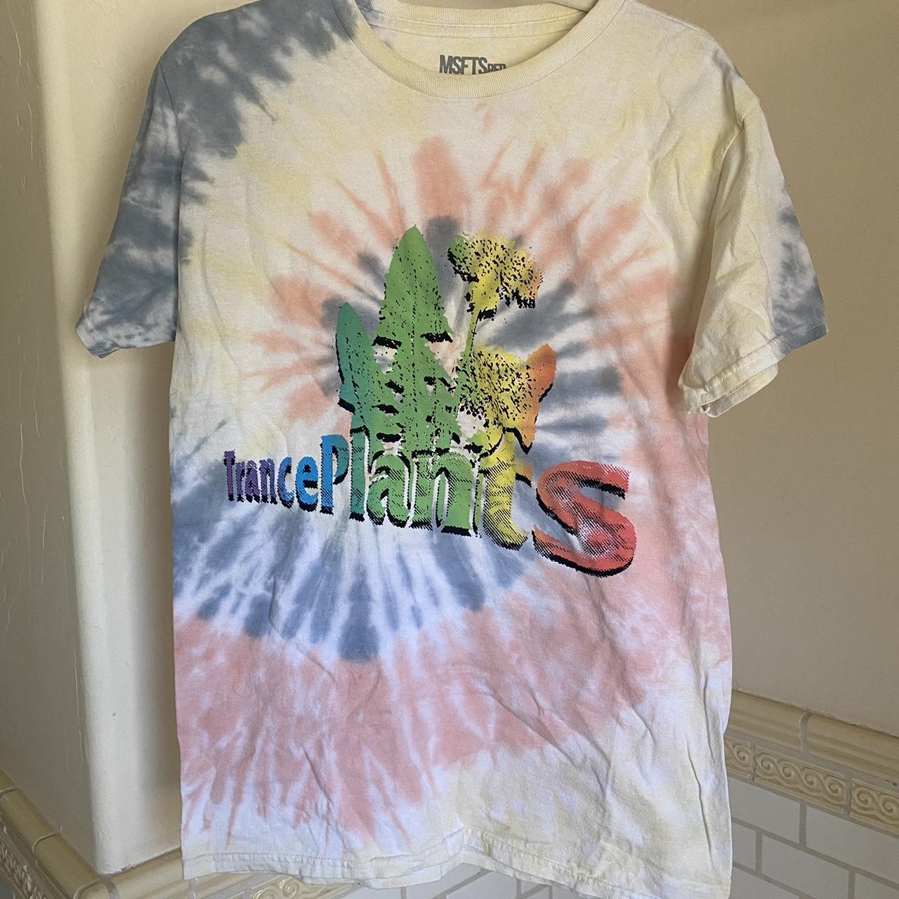 msftsrep trance plants tie dye tee used condition,... - Depop