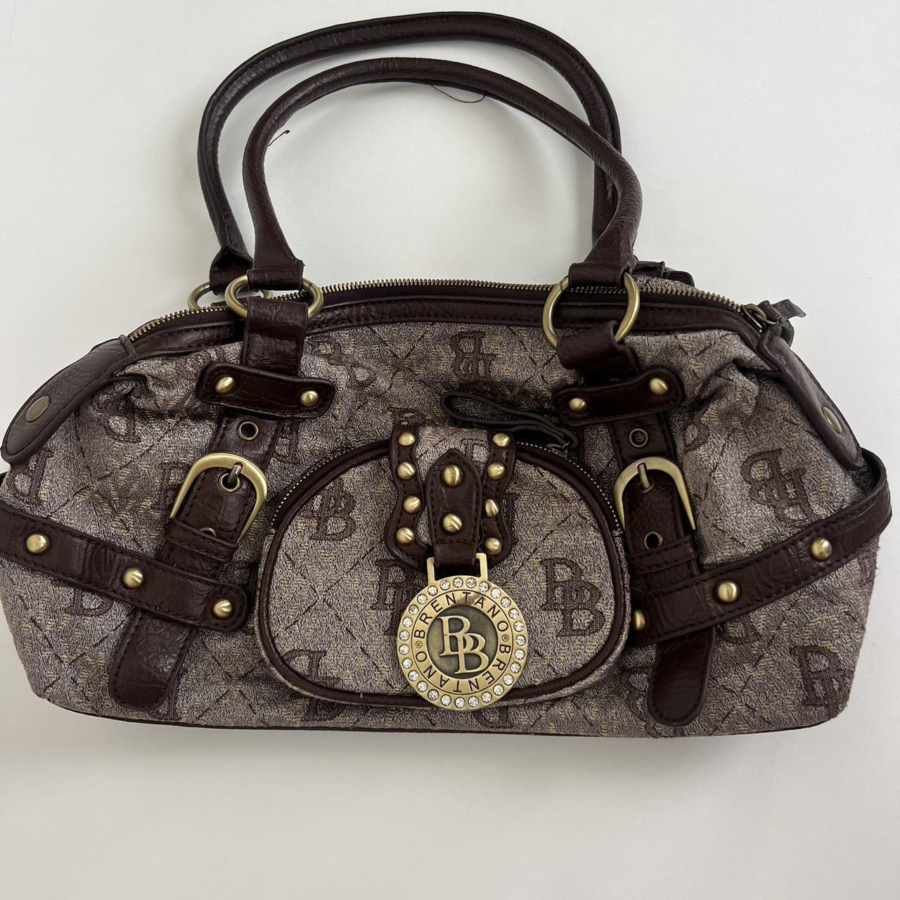 VINTAGE Y2K BRENTANO BROWN AND GOLD HARDWARE... | Depop