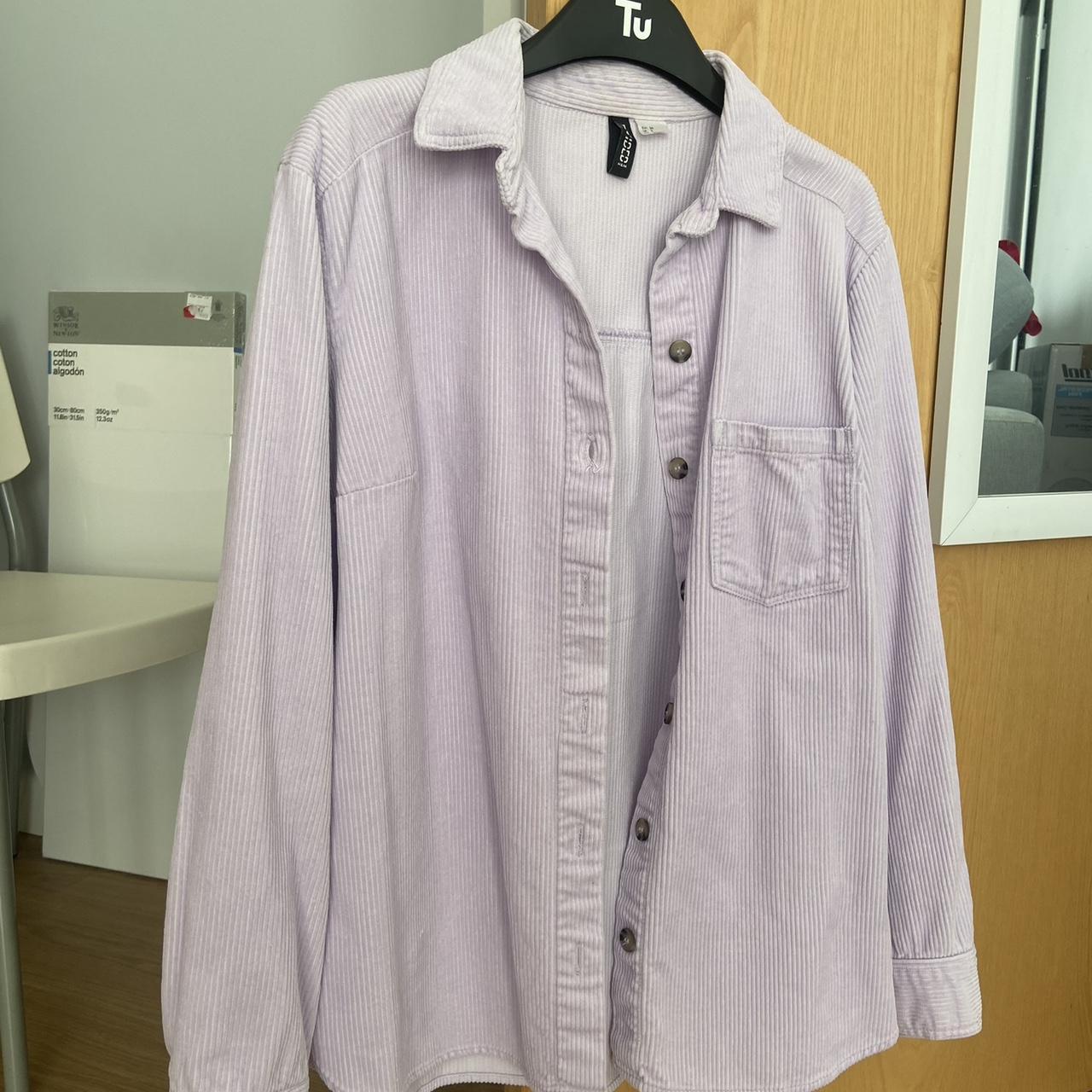 Lilac purple cord shacket/over shirt 💜 Worn once or... - Depop
