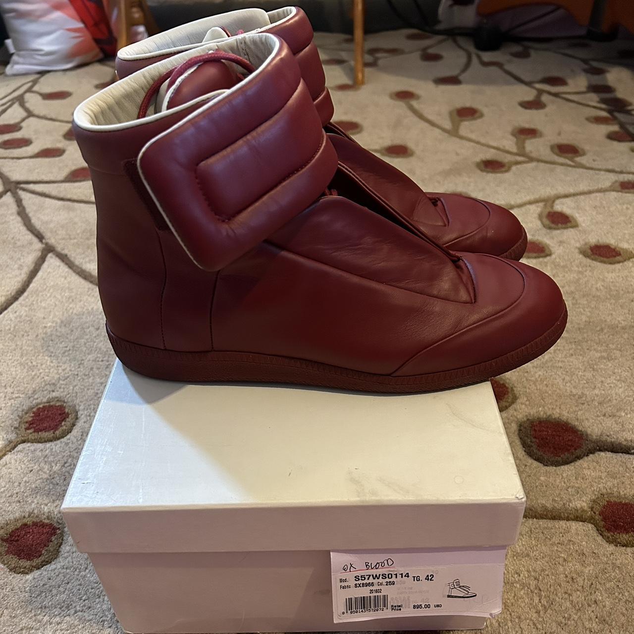 Maison margiela red future high tops Size 42 Brand... - Depop