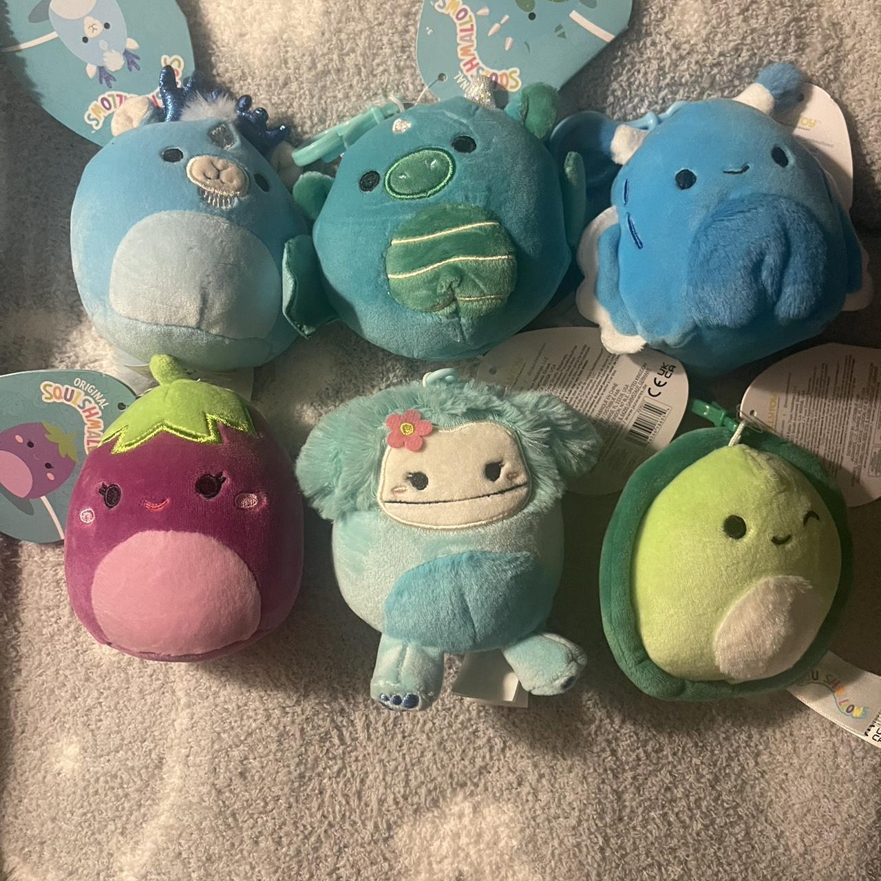 Squishmallow clip bundle 6 clips with tags attached - Depop