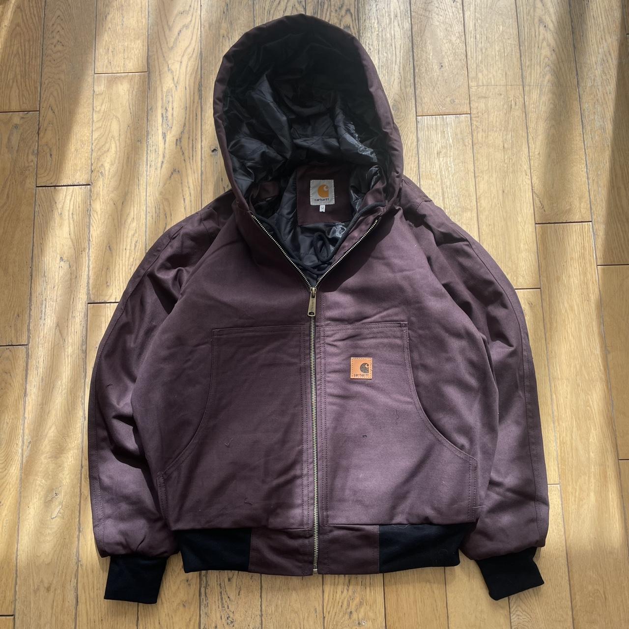 dark brown carhartt rework jacket this piece is made... | Depop