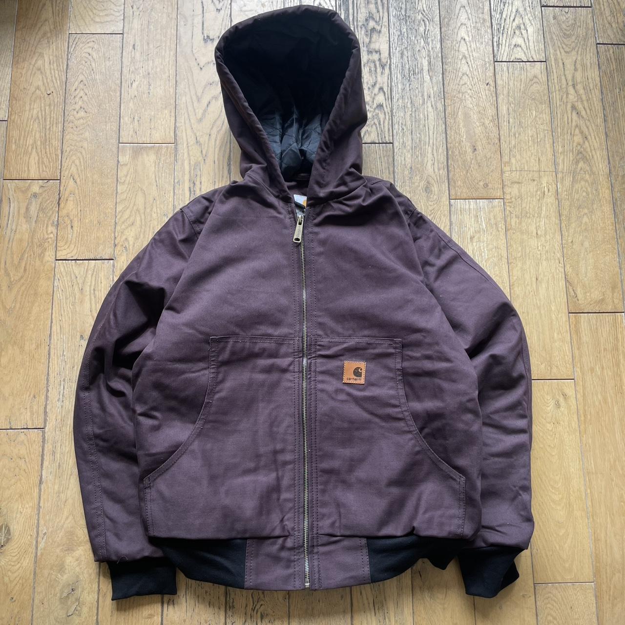 dark brown carhartt rework jacket this piece is made... | Depop