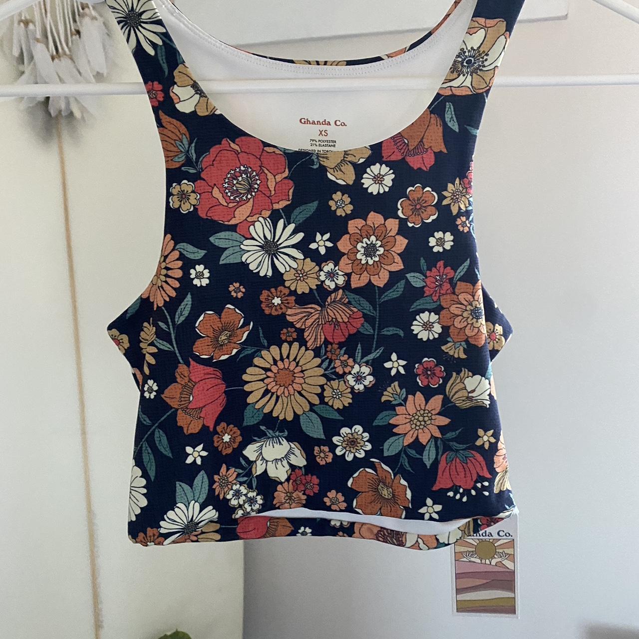 Floral yoga tank from Ghanda. It is a size xs, and... - Depop