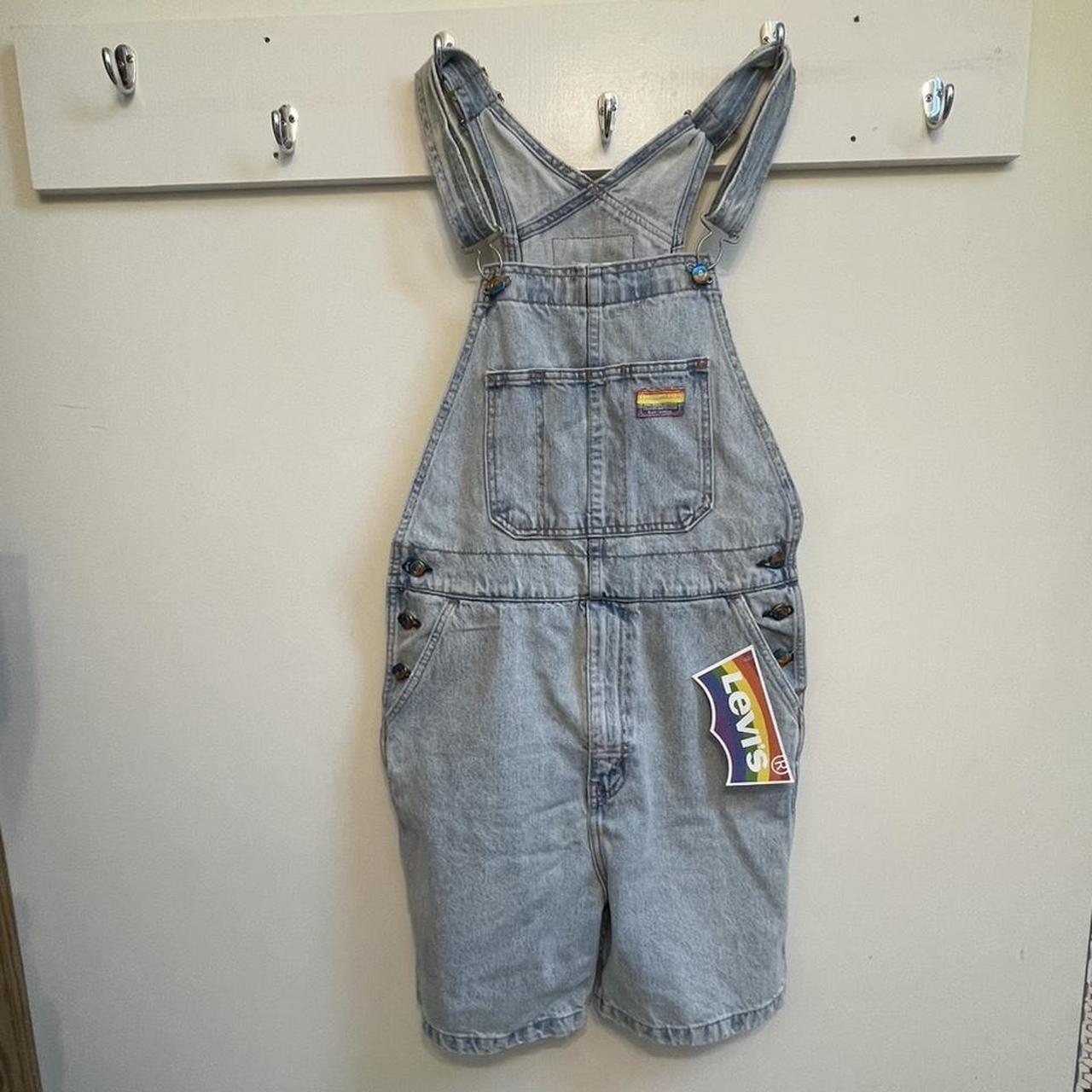 Levi's denim overall shorts. Part of the pride... | Depop