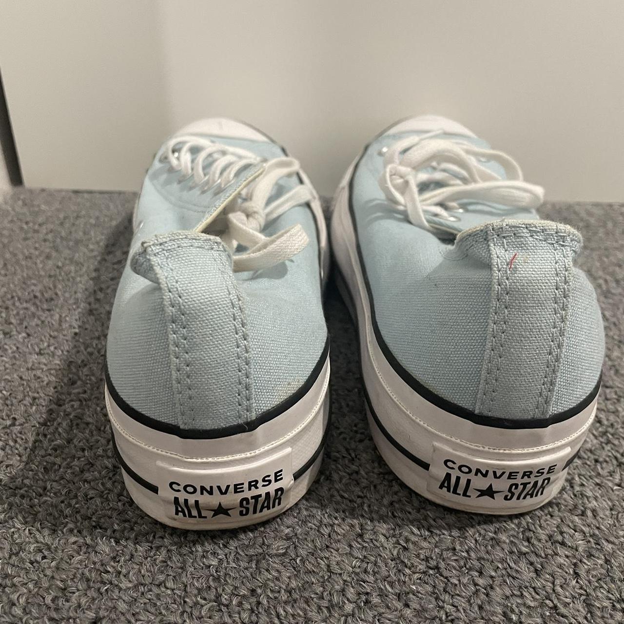 Used low rise platform baby blue converse UK 7 (AUS... - Depop