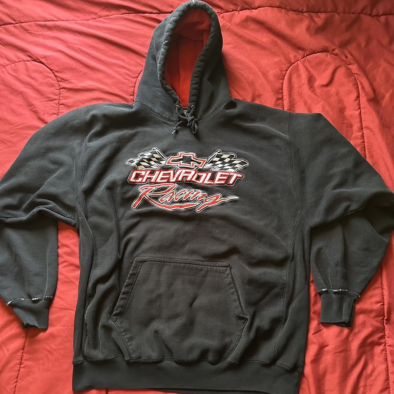 Chevrolet Racing Hoodie • size xl fits tts • faded... - Depop