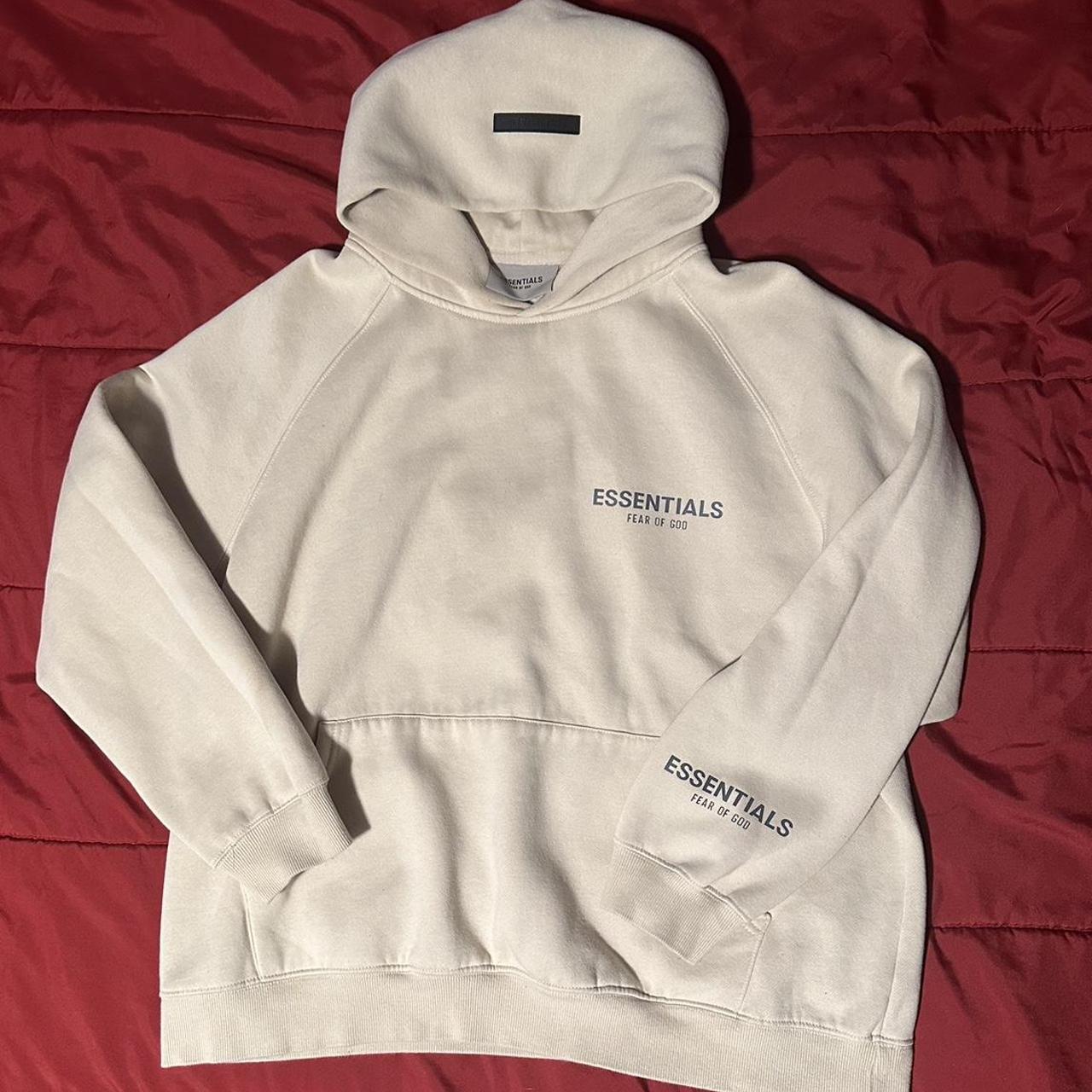 Essentials hoodie - size L - beige color -Used - Depop