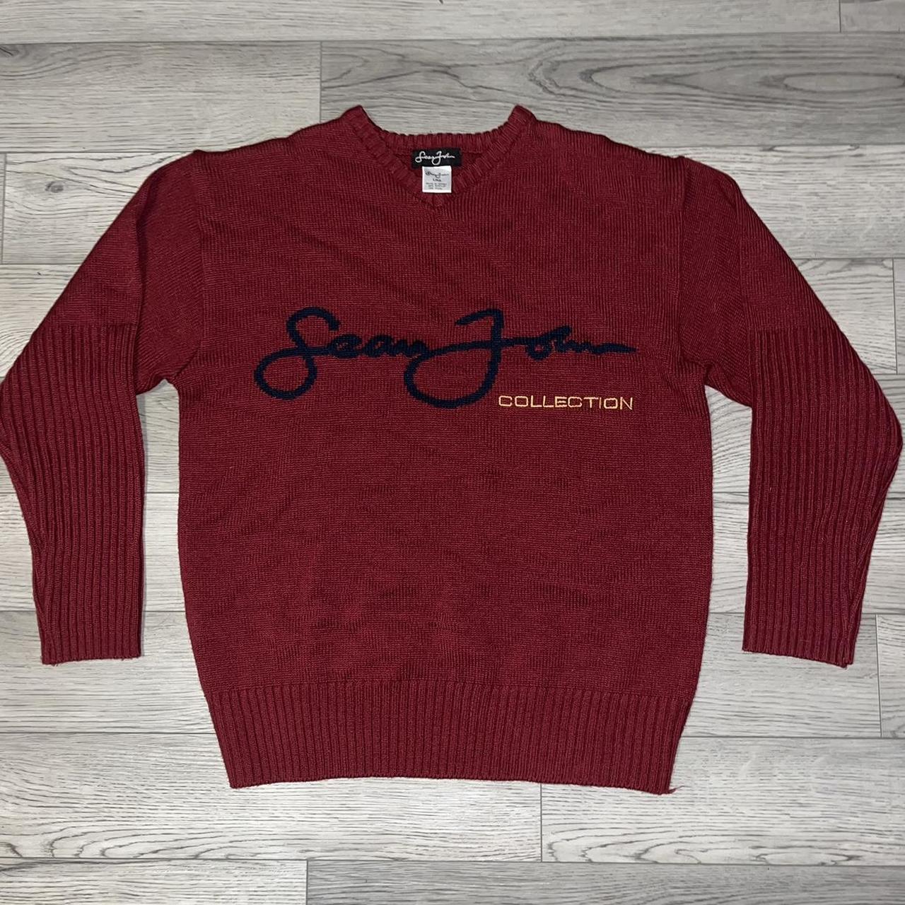 Vintage Sean John Sweater Color: red Size: US Men’s... - Depop