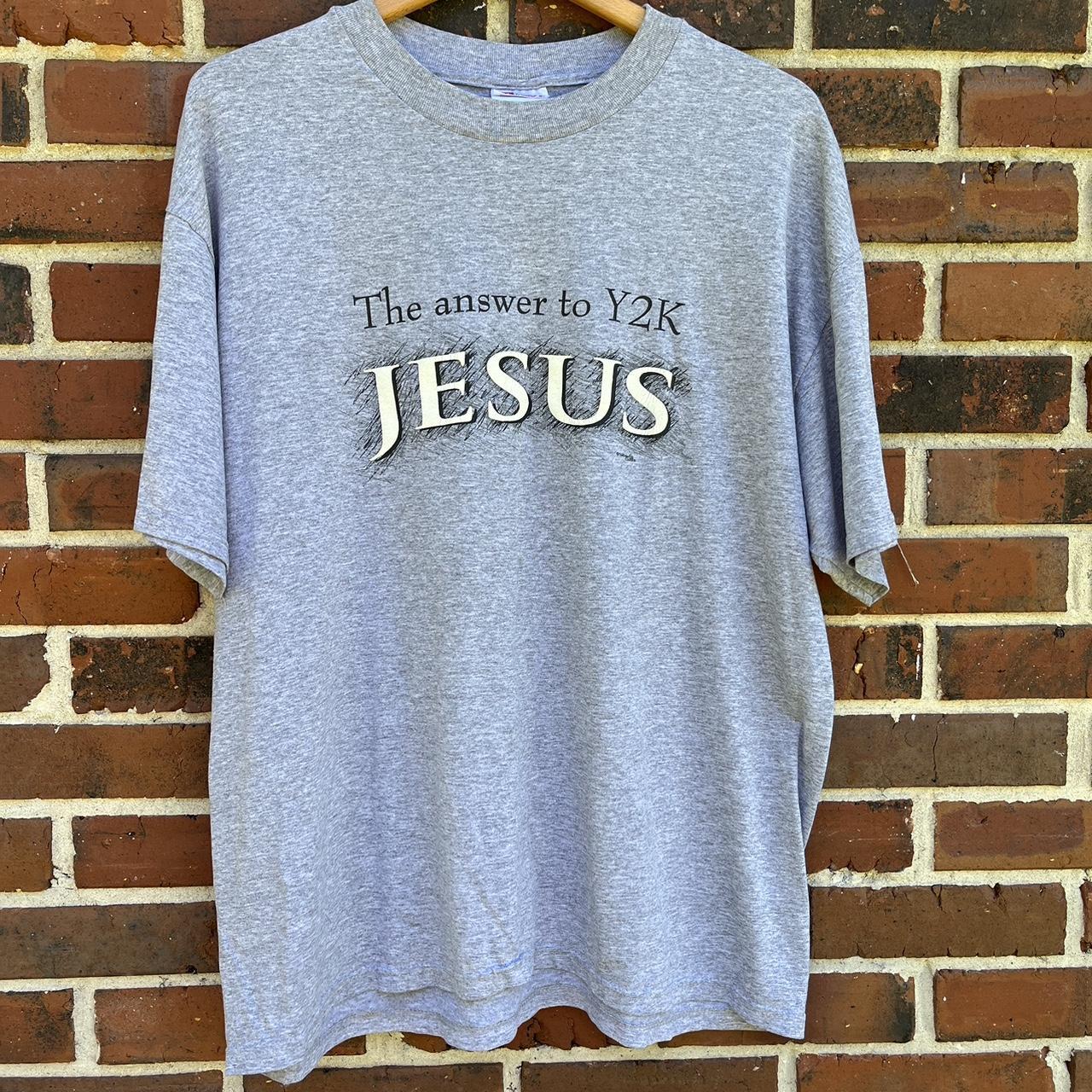Y2K = no worries! Fun Religious T-shirt on Hanes... - Depop