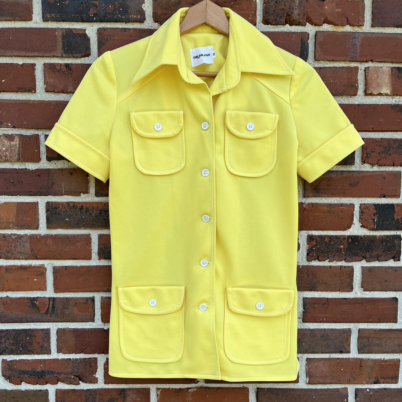 Perfection. Yellow 60’s / 70’s Buttondown The... - Depop