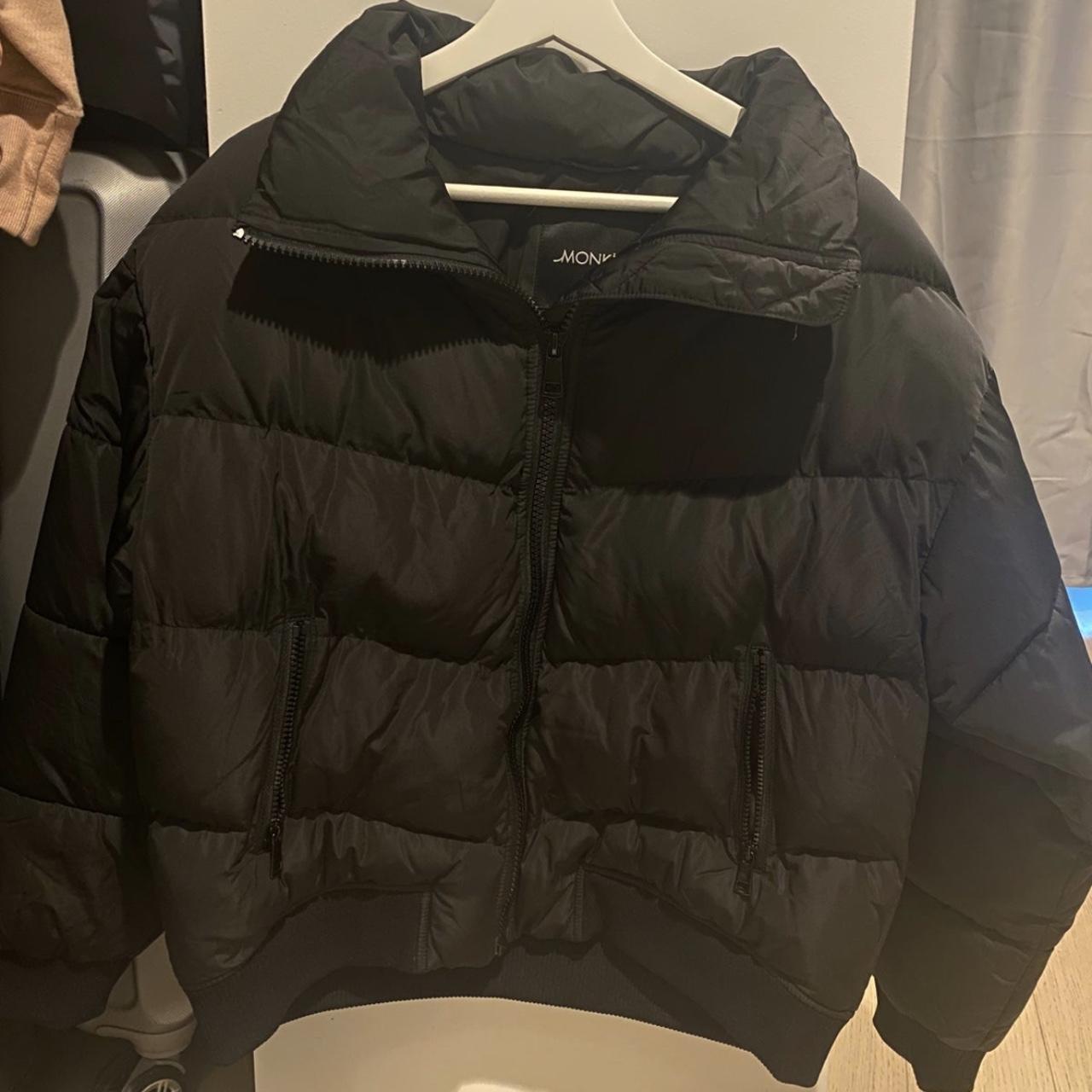 Monki cropped black puffer jacket womens size S. New... - Depop